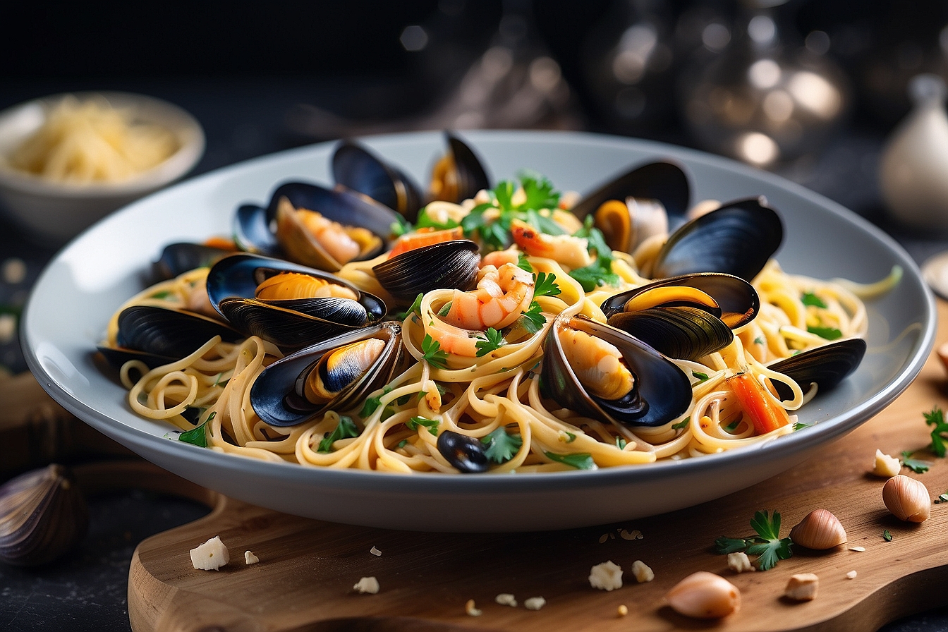 Linguine with Mussels Pasta Recipe: A Taste of the Sea - fourhourbodycouple