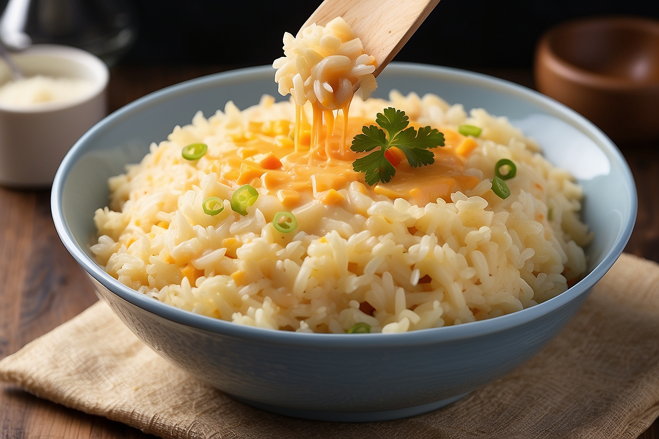 Best Cheesy Rice Delight Recipe - fourhourbodycouple