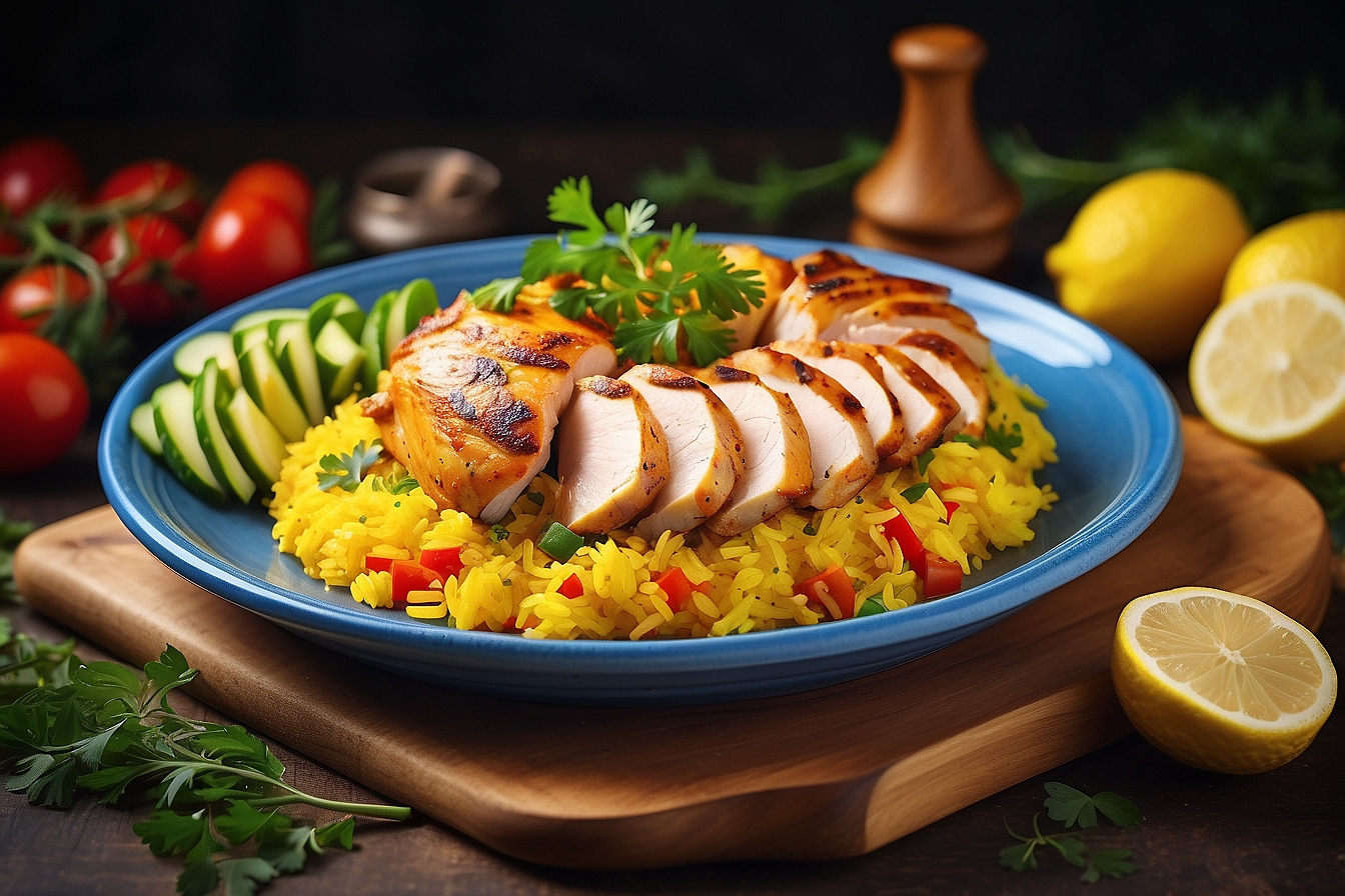 Golden Delight Chicken and Yellow Rice Recipe - fourhourbodycouple